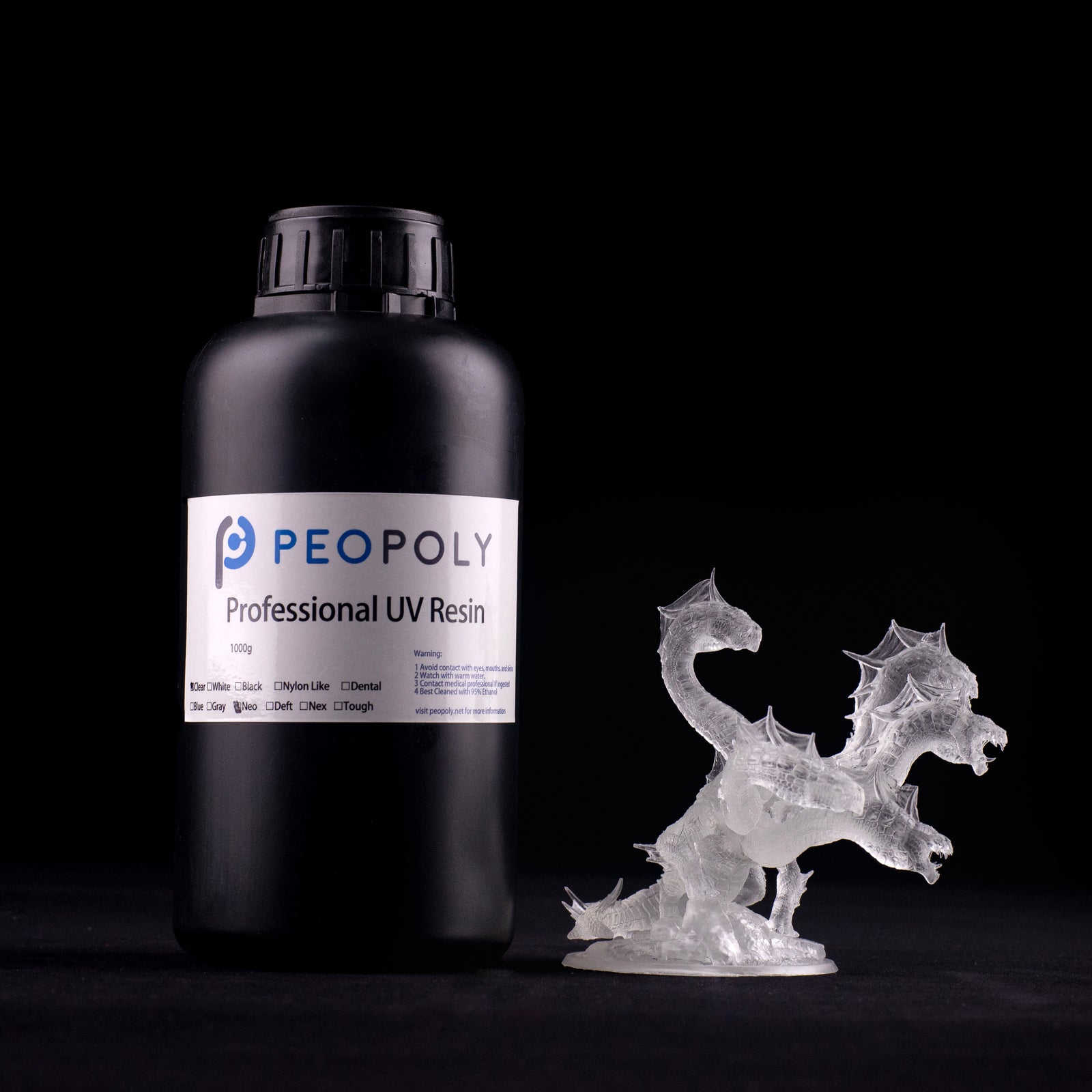 Peopoly Neo Resin (1kg) - Washable Resin Ideal for Large-Volume LCD ...