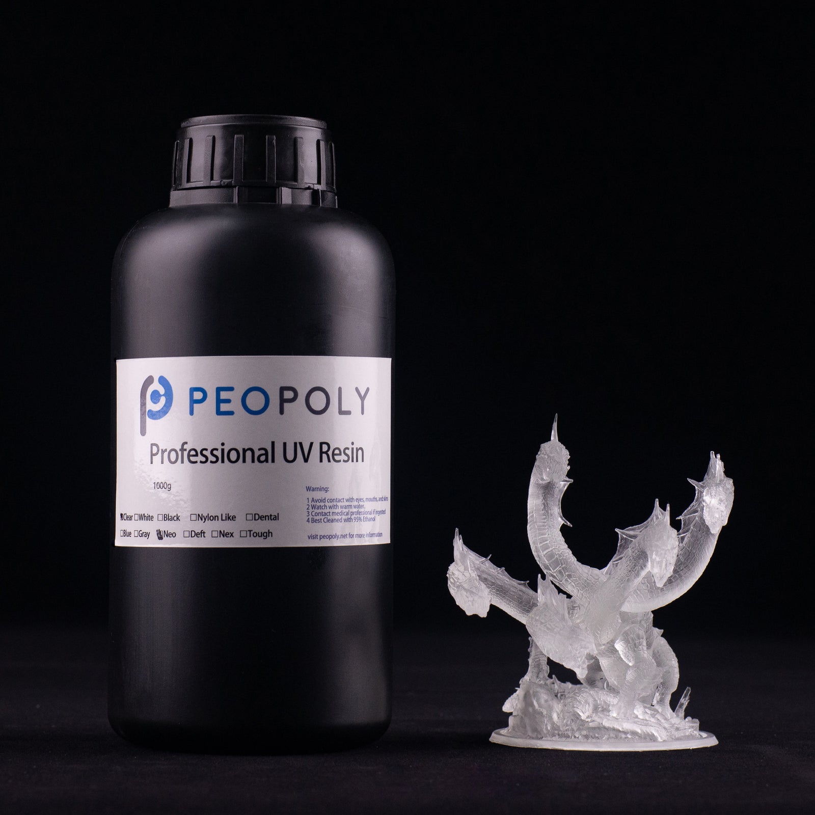 Peopoly Neo Resin (1kg) - Washable Resin Ideal for Large-Volume LCD ...